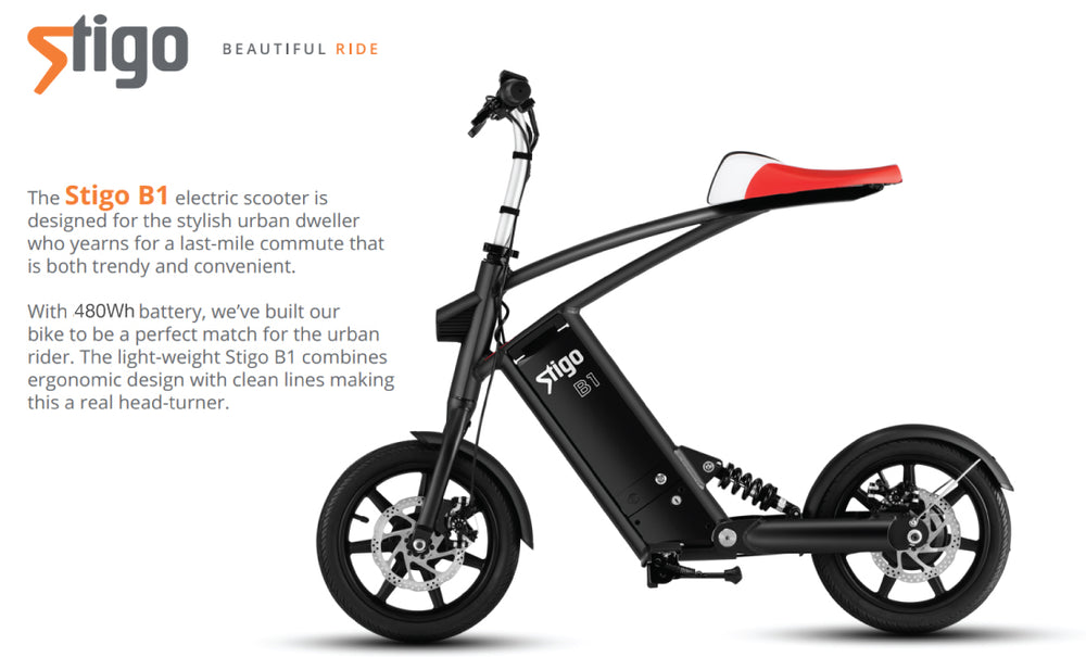 NEW: Stigo B1 480Wh Battery/350W Electric Folding Bike