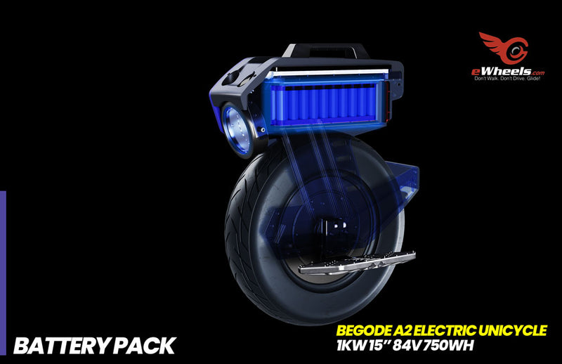 Begode A2/A2+, 750Wh Battery, 1,000W Motor, 15" | 3.0-10 Tire